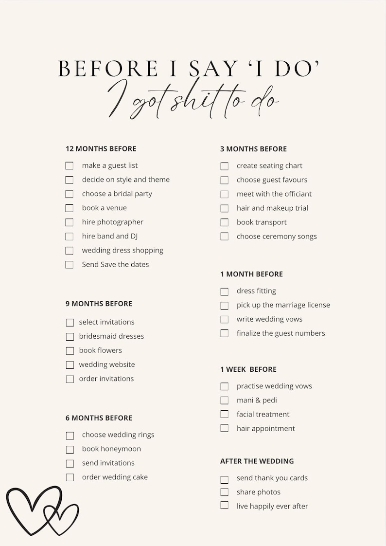 Ultimate Wedding Checklist | Digital Wedding Planner | Printable ...