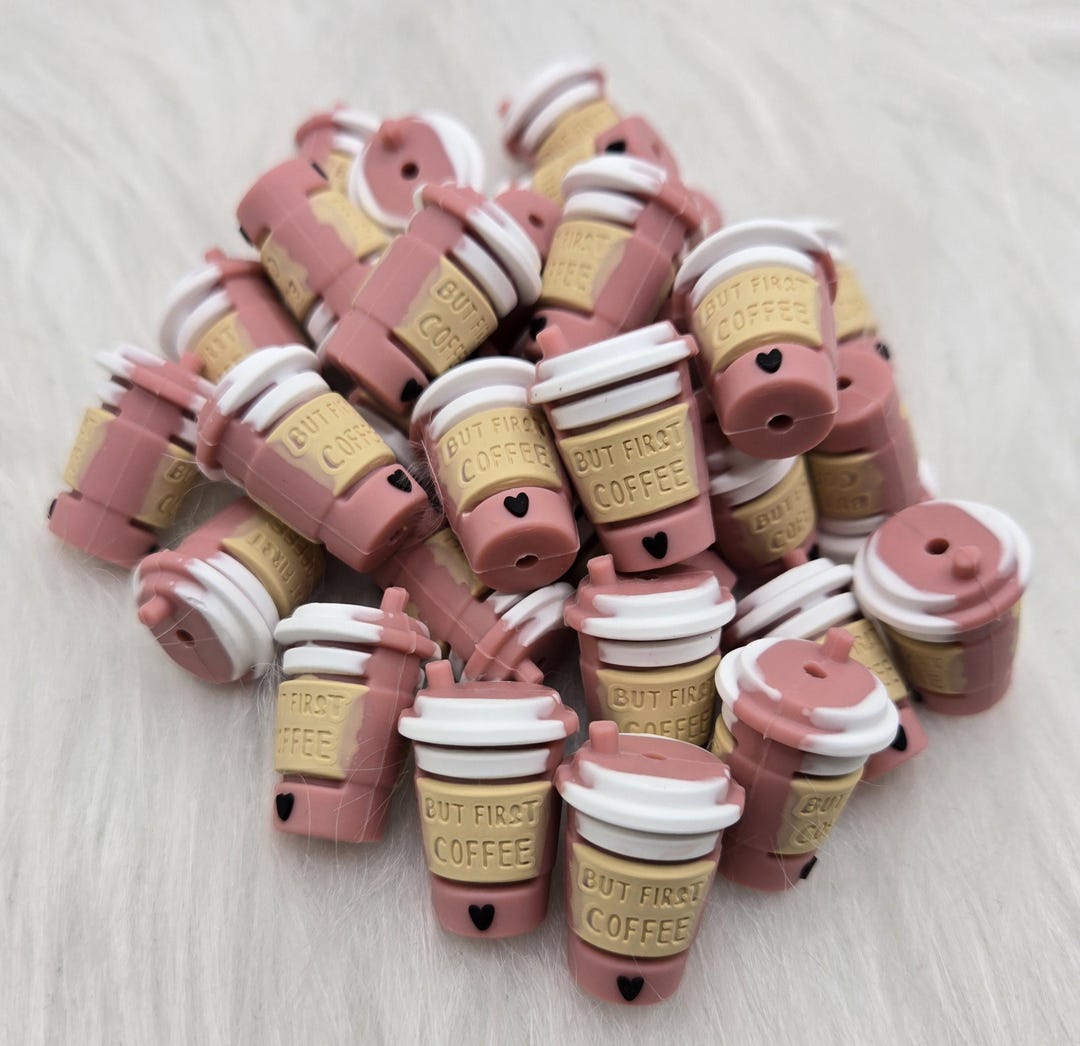3D Coffee Focal Bead, but First Coffee Focal Bead, Silicone Bead ...