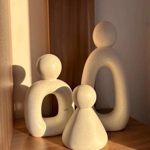 Set of 3 Modern Abstract Resin Figurines Family Trio Sculptures for ...