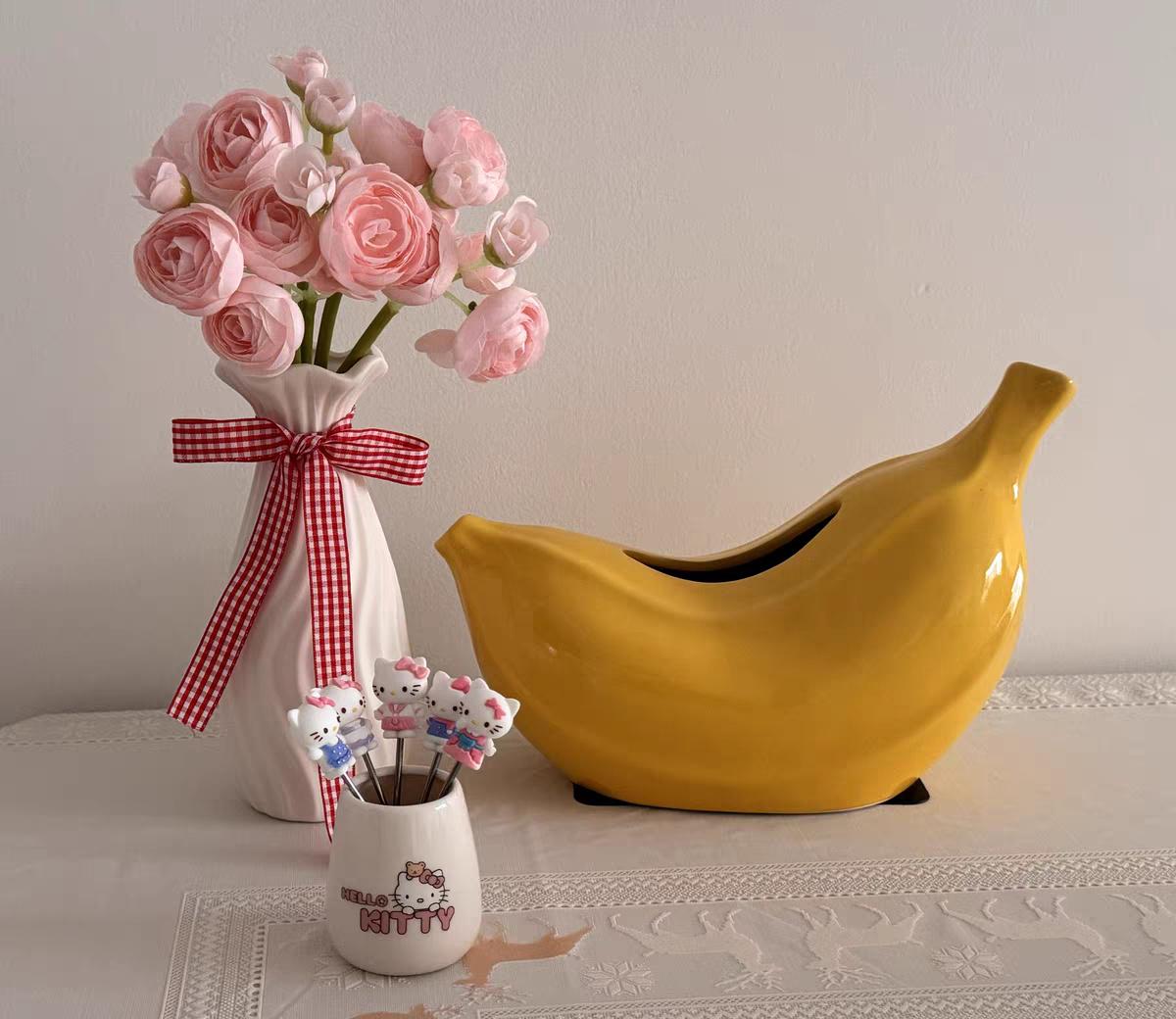 Ceramic Banana Tissue Box: Quirky Desktop Organizer - Etsy
