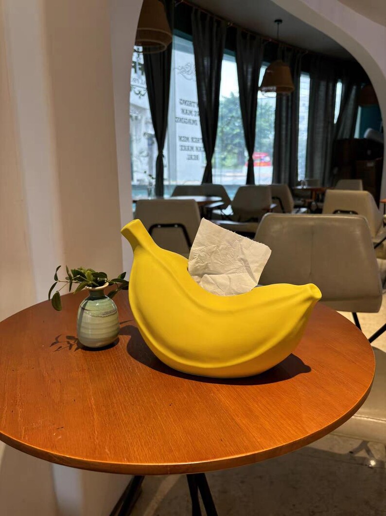 Ceramic Banana Tissue Box: Quirky Desktop Organizer - Etsy