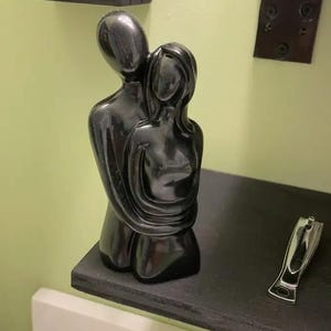 Abstract Couple Sculpture Lover Hugging Characters Frosted Ceramic ...