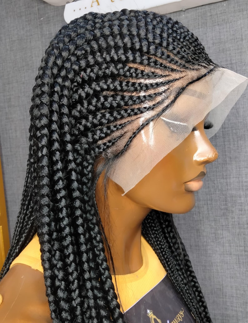Fulani Style Braided Conrow Box Wig for Black African Women. Alopecia ...
