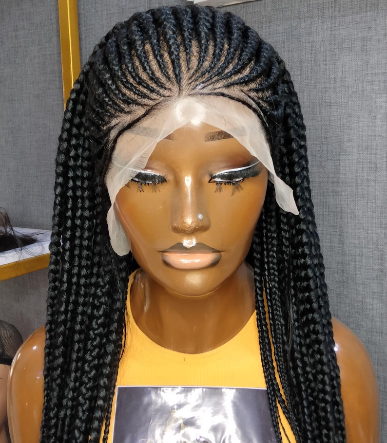 Fulani Style Braided Conrow Box Wig for Black African Women. Alopecia ...