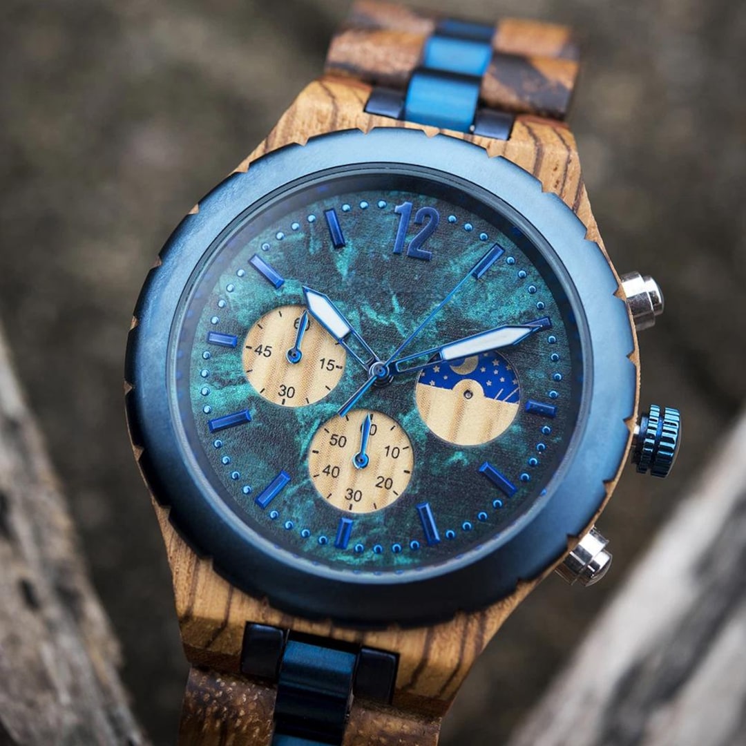 Luxury Men's Olive Wood Watch – Unique Birthday or Anniversary Gift for ...