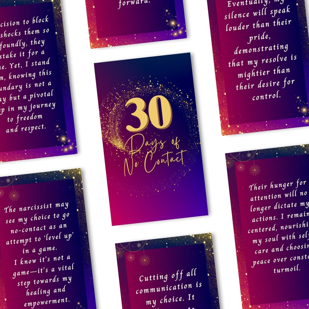30 Days of No Contact: Printable Affirmation Cards for Narcissistic ...