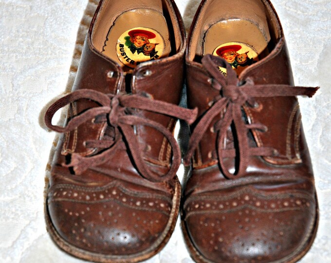 VINTAGE BUSTER BROWN KIDS SZ 8 LEATHER SADDLE SHOES From 1950's - Etsy