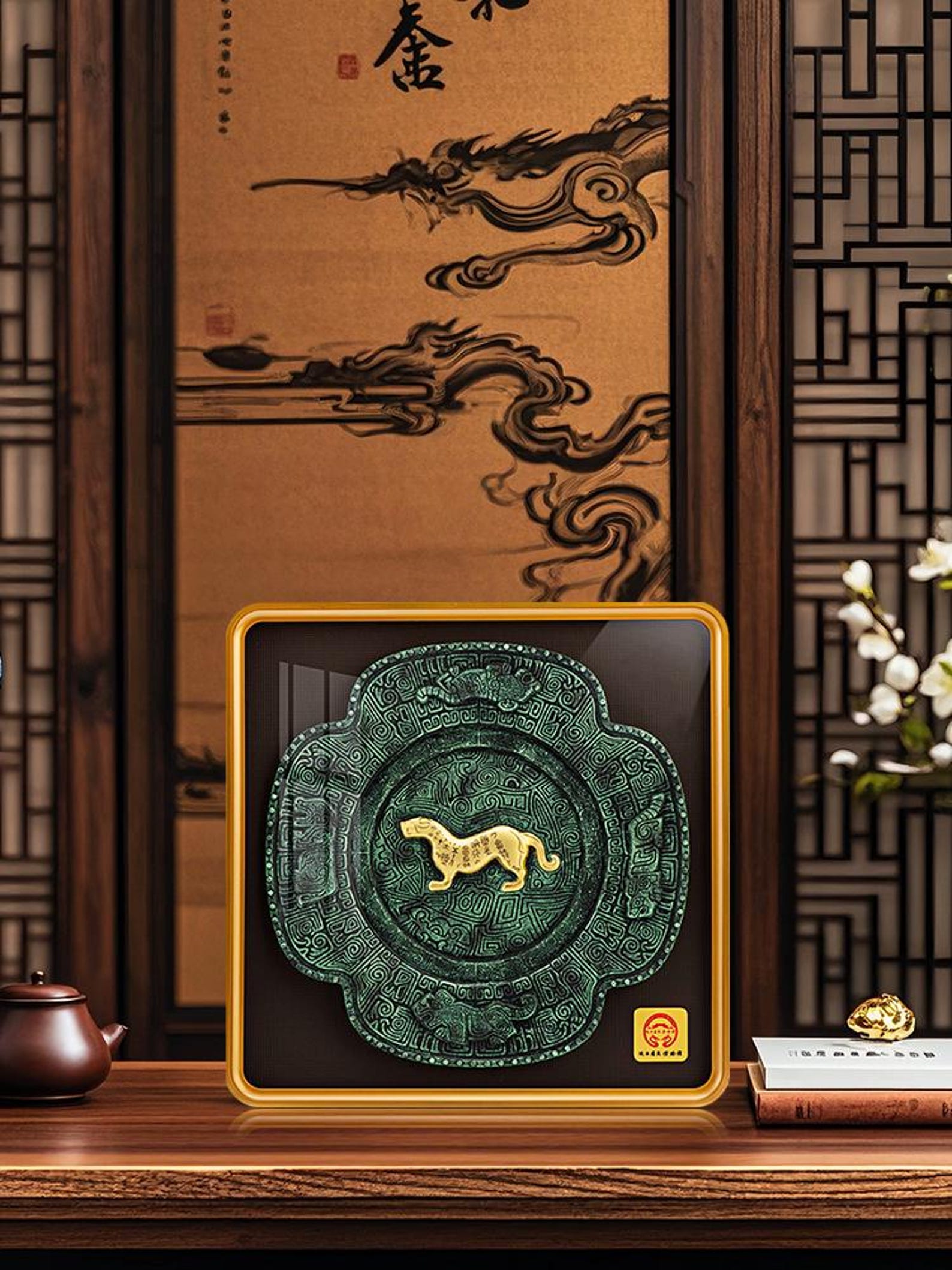 999 Pure Gold Tiger Talisman Ruyi Gold Ornaments, High-end Wall ...