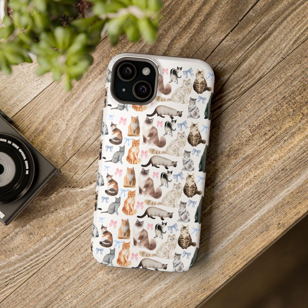 Adorable Cat Impact-resistant iPhone Cases, iPhone 16pro Iphone12 Cat ...