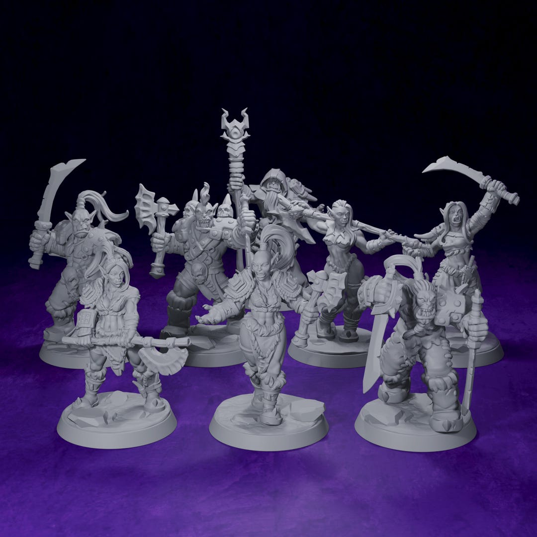 Orc Bundle | Pack of 8 Orc Miniatures | D&D, RPG, TTRPG, and Wargaming ...