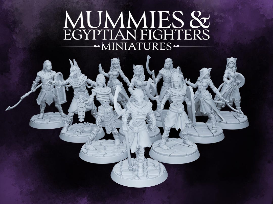Mummies and Egyptian Fighters Bundle Miniatures | Pack of 10 Miniatures ...