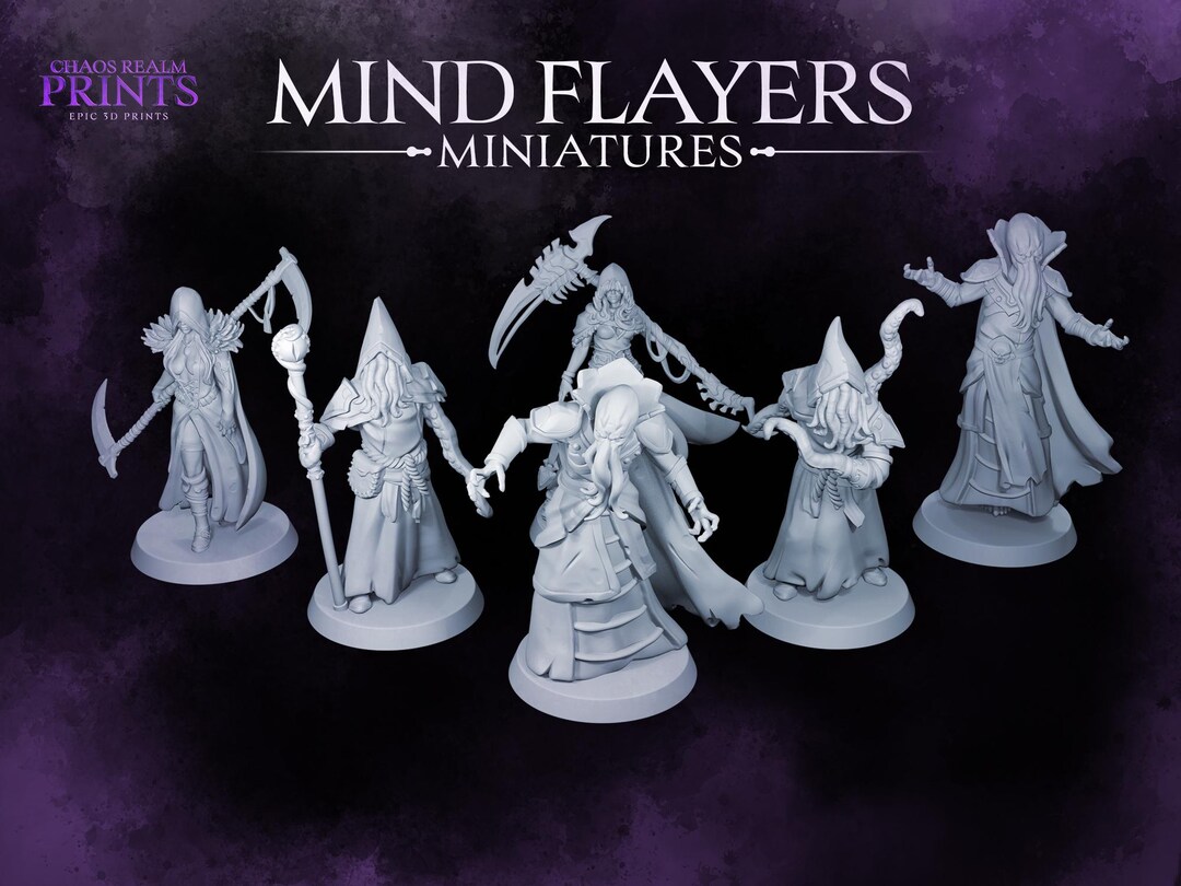 Mind Flayer and Cultist Bundle Miniatures | Pack of 6 Miniatures | D&D ...