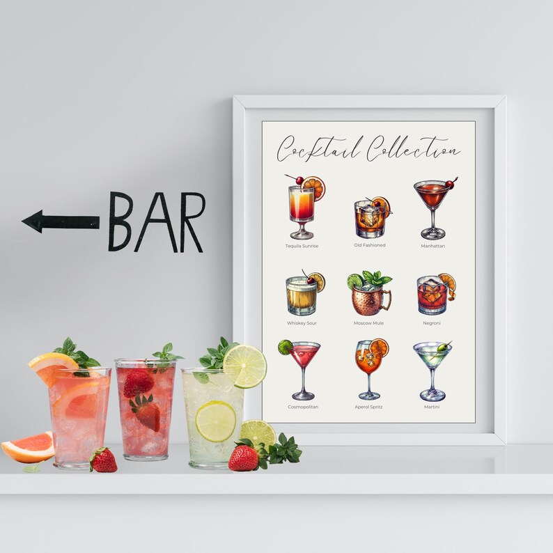 Cocktail Collection Printable Menu Editable Template Instant Download ...