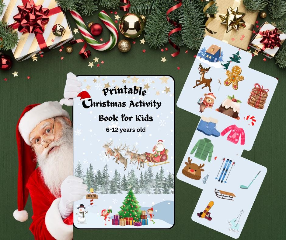 Printable Holiday Activity Book for Kids | Printable Christmas Workbook ...