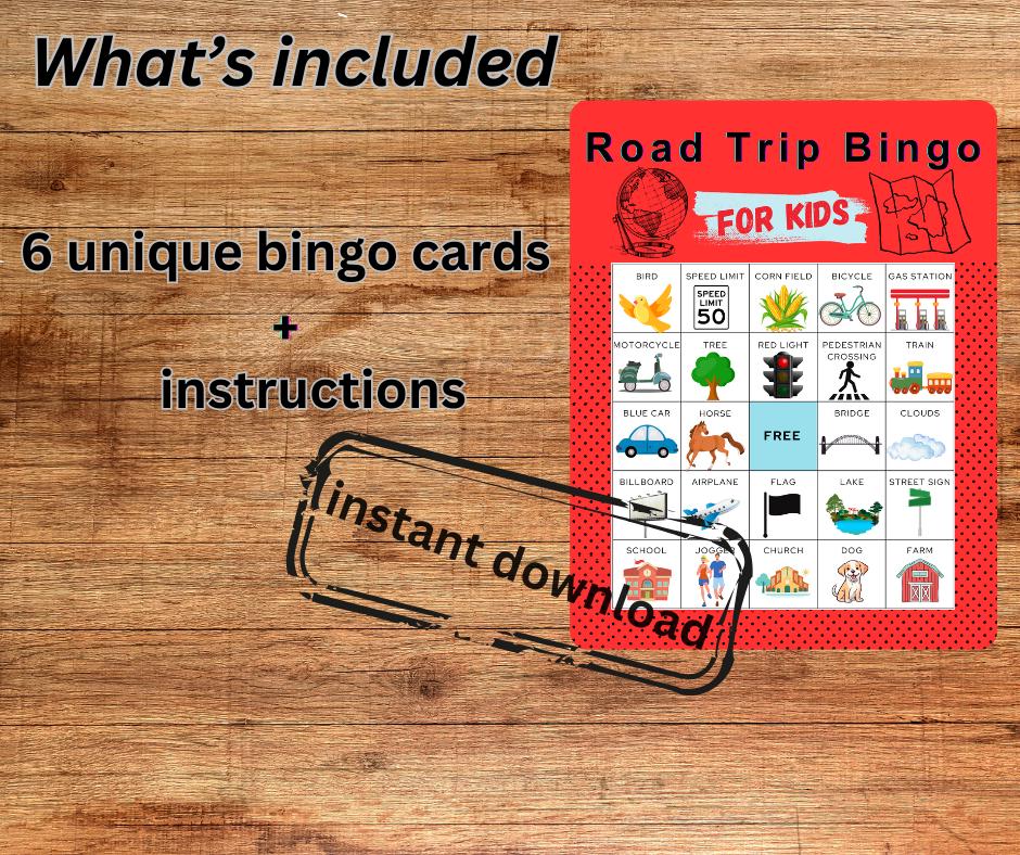 Travel Bingo, Printable Car Ride Bingo, Road Trip Bingo, Kid's Road ...