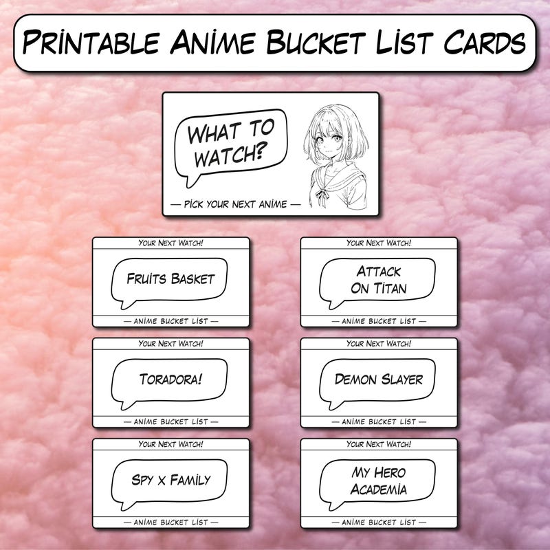 Anime Bucket List - Etsy