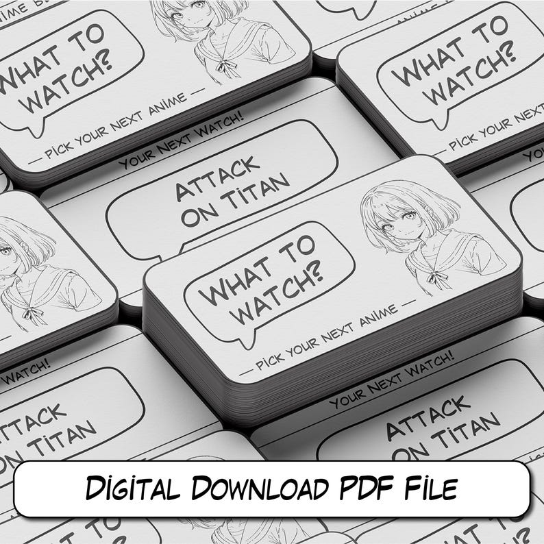Printable Anime to Watch Bucket List Cards - Etsy