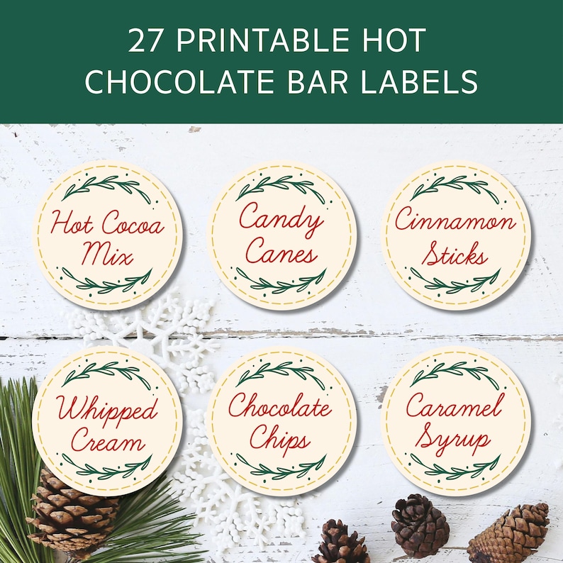 Printable Hot Chocolate Bar Label Kit | for Parties, Events, and ...