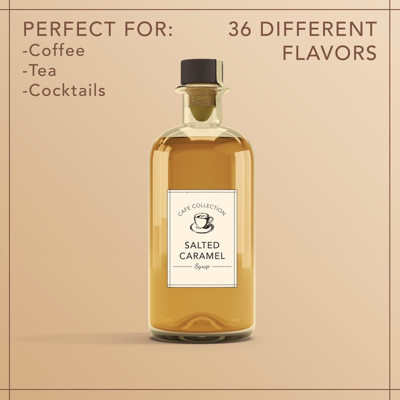 Printable Syrup Bottle Labels | for Coffee, Tea, Cocktails, Soda | Set ...
