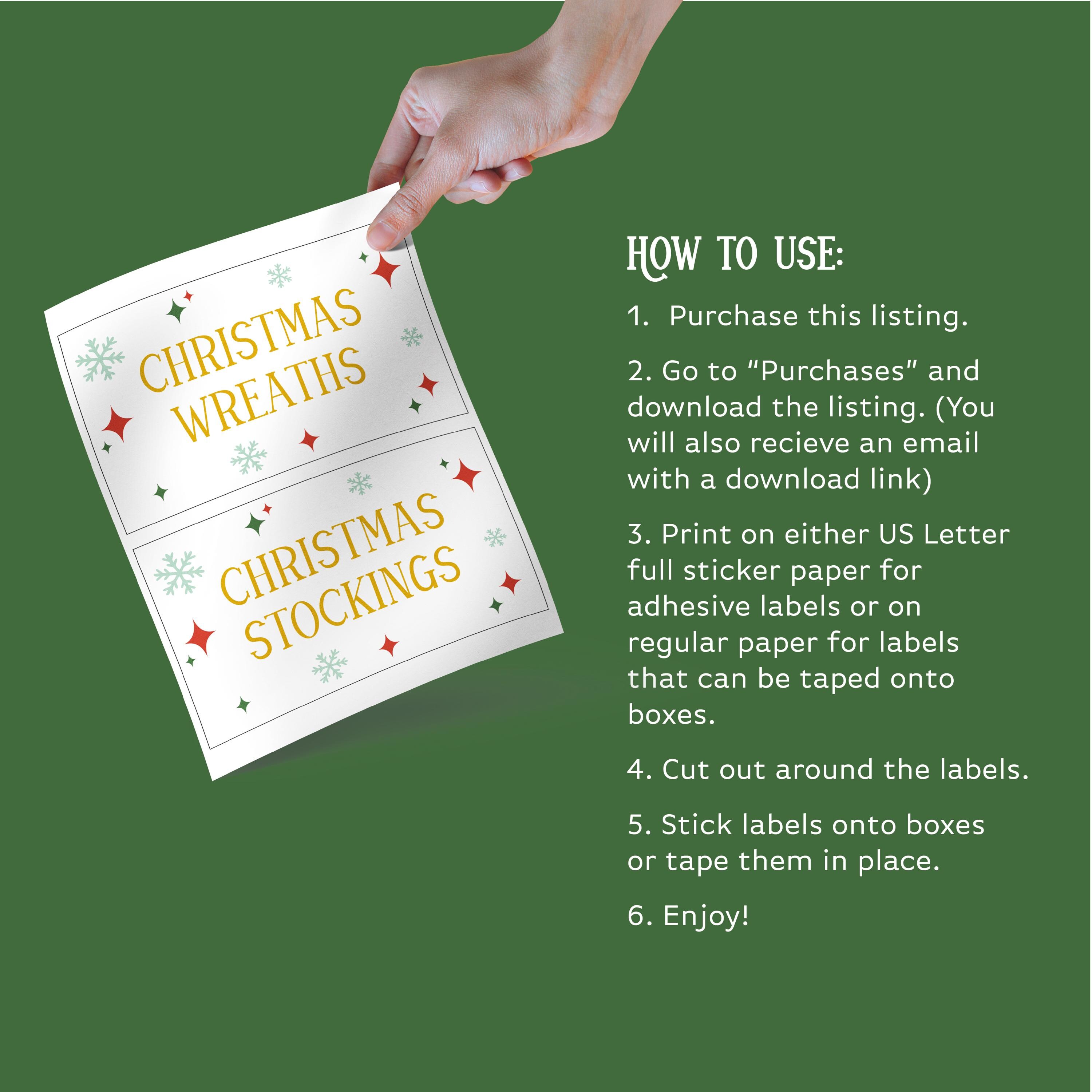 Printable Christmas Holiday Storage Label Kit | for Organization ...