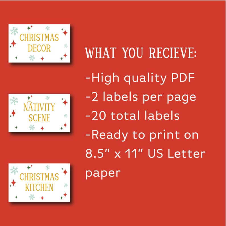 Printable Christmas Holiday Storage Label Kit | for Organization ...