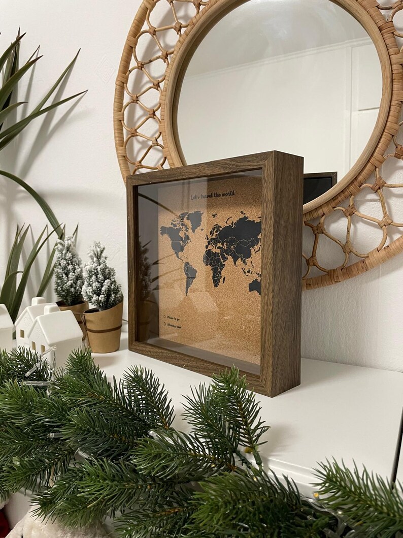 Travel Box, World Map Pin, Memory Box, Piggy Bank, Traveller Gift, Gift ...