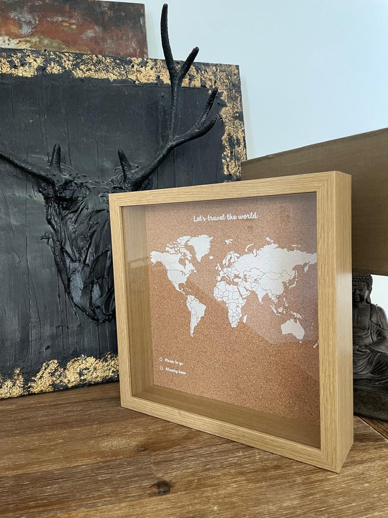 Travel Box, World Map Pin, Memory Box, Piggy Bank, Traveller Gift, Gift ...