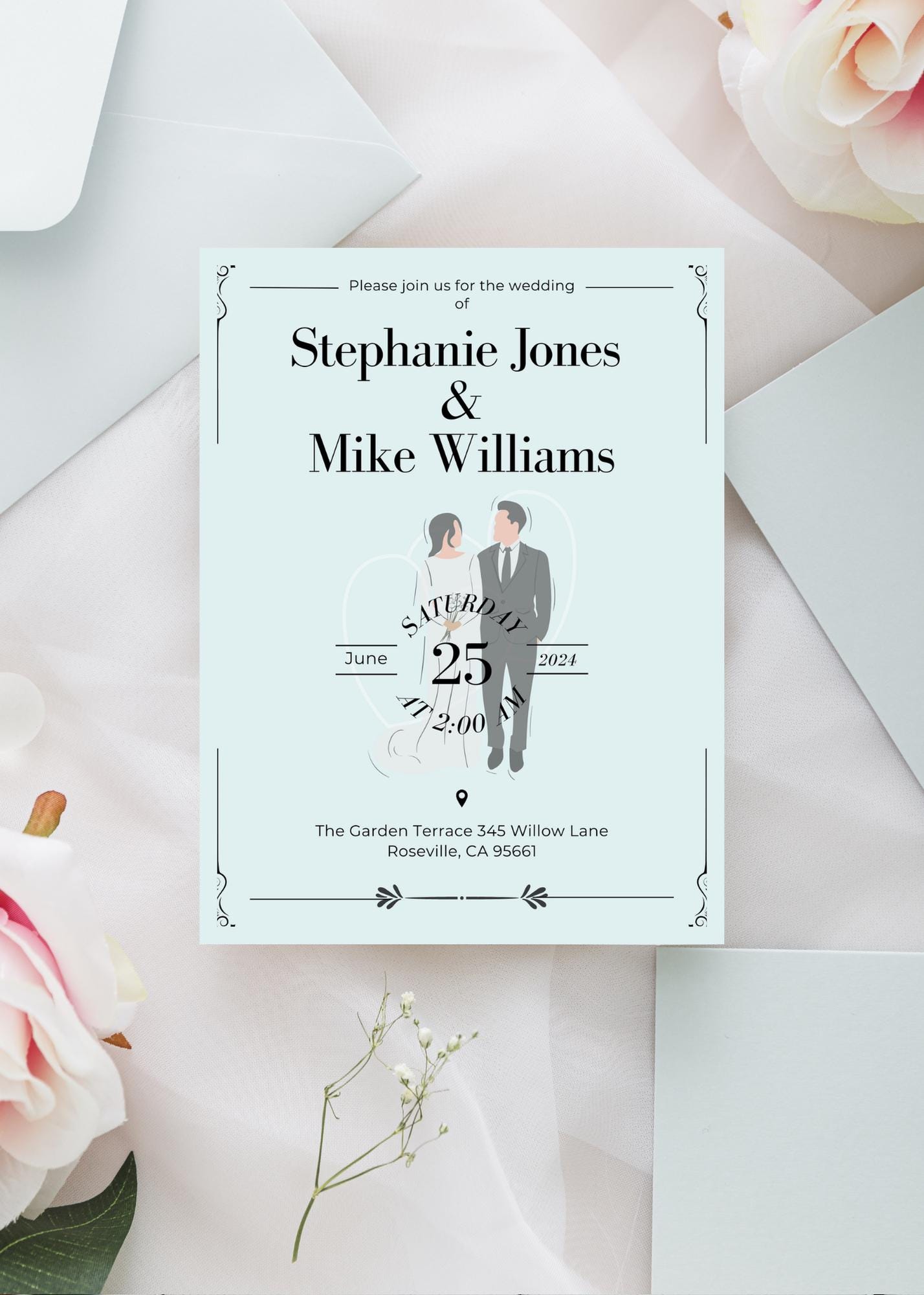 Elegant Editable Save the Date Digital Template Instant Download Modern ...