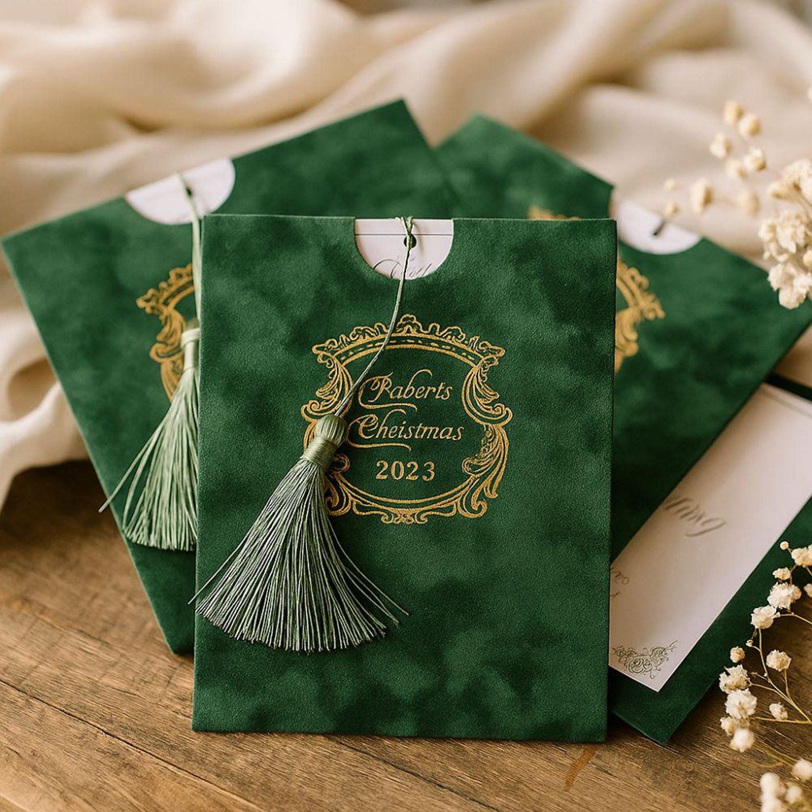 Custom Velvet Wedding Invitations With Envelopes, 100pcs Personalized ...