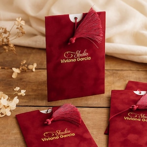 Custom Velvet Wedding Invitations With Envelopes, 100pcs Personalized ...