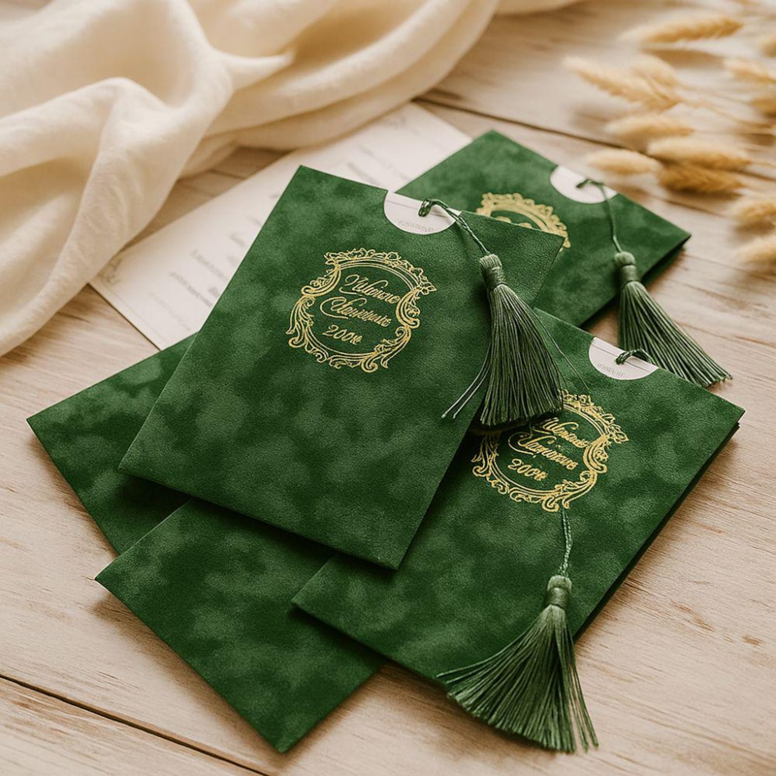 Custom Velvet Wedding Invitations With Envelopes, 100pcs Personalized ...