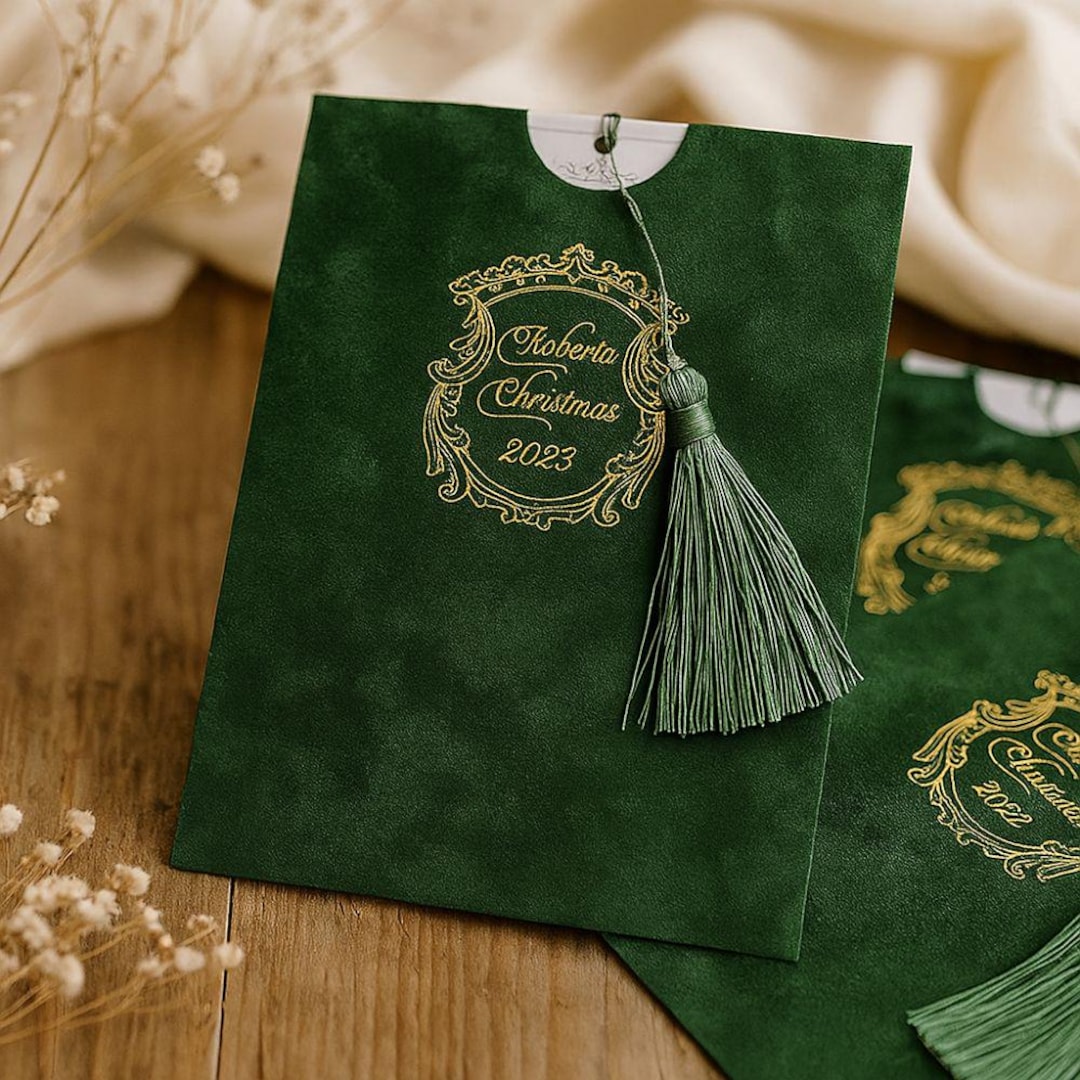 Custom Velvet Wedding Invitations With Envelopes, 100pcs Personalized ...