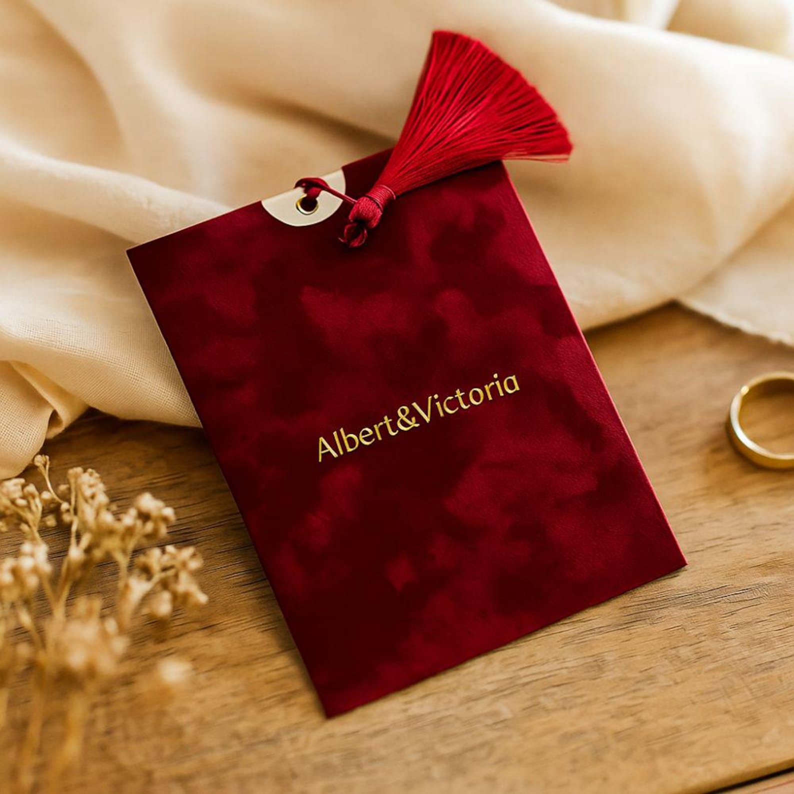 Custom Velvet Wedding Invitations With Envelopes, 100pcs Personalized ...