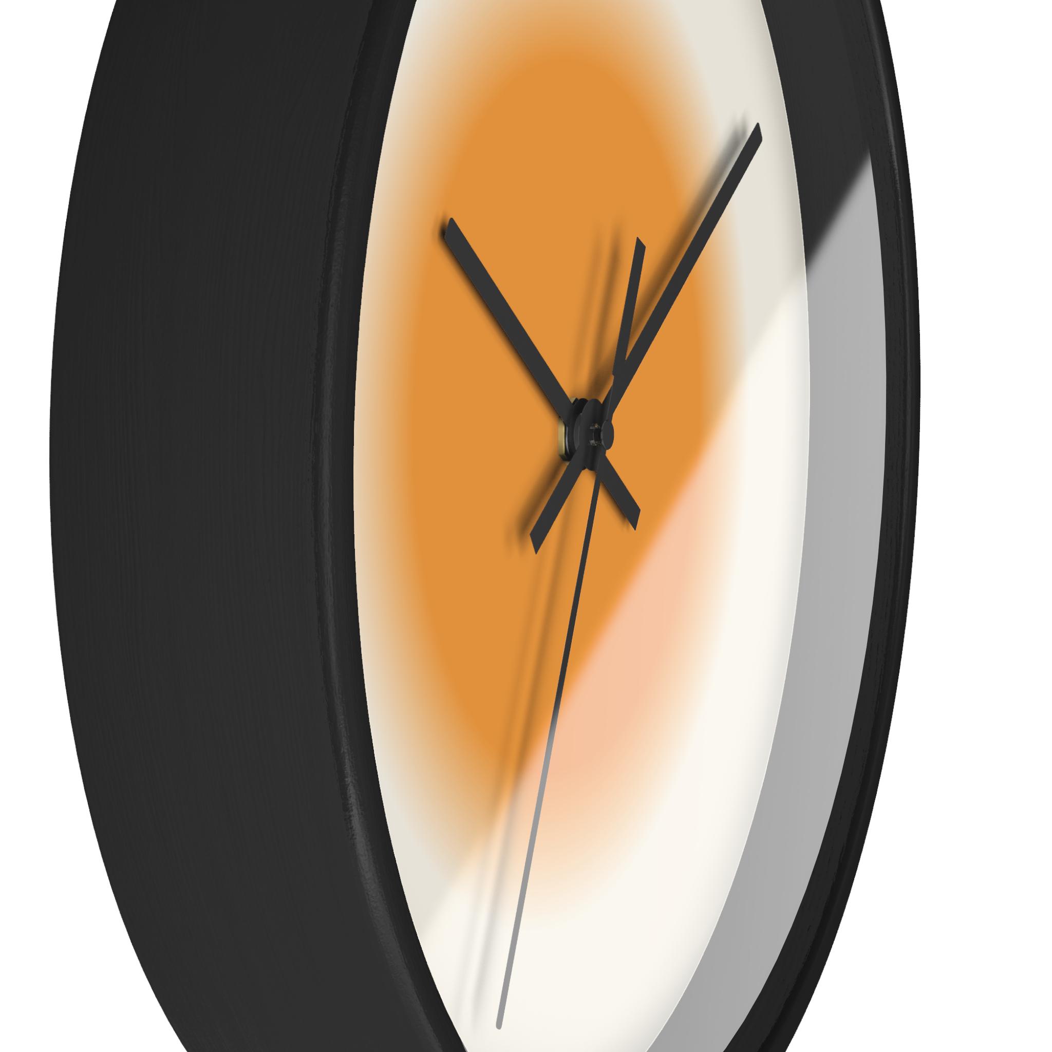 Orange Gradient Wall Clock, Modern Home Decor, Minimalist Clock, Round ...