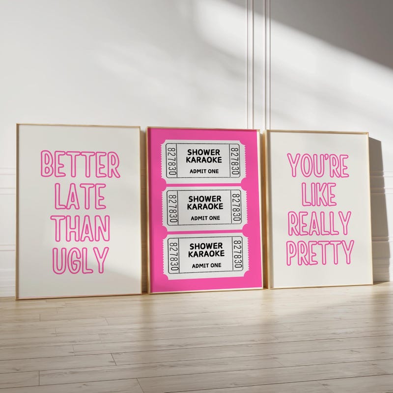 Pink Bathroom Quote Print - Etsy