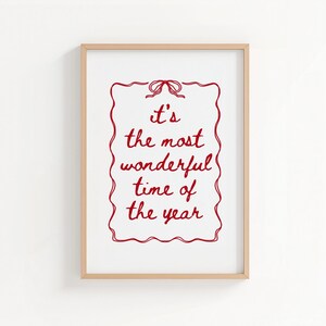 It's the Most Wonderful Time of the Year Wall Art Cute Quote Christmas ...
