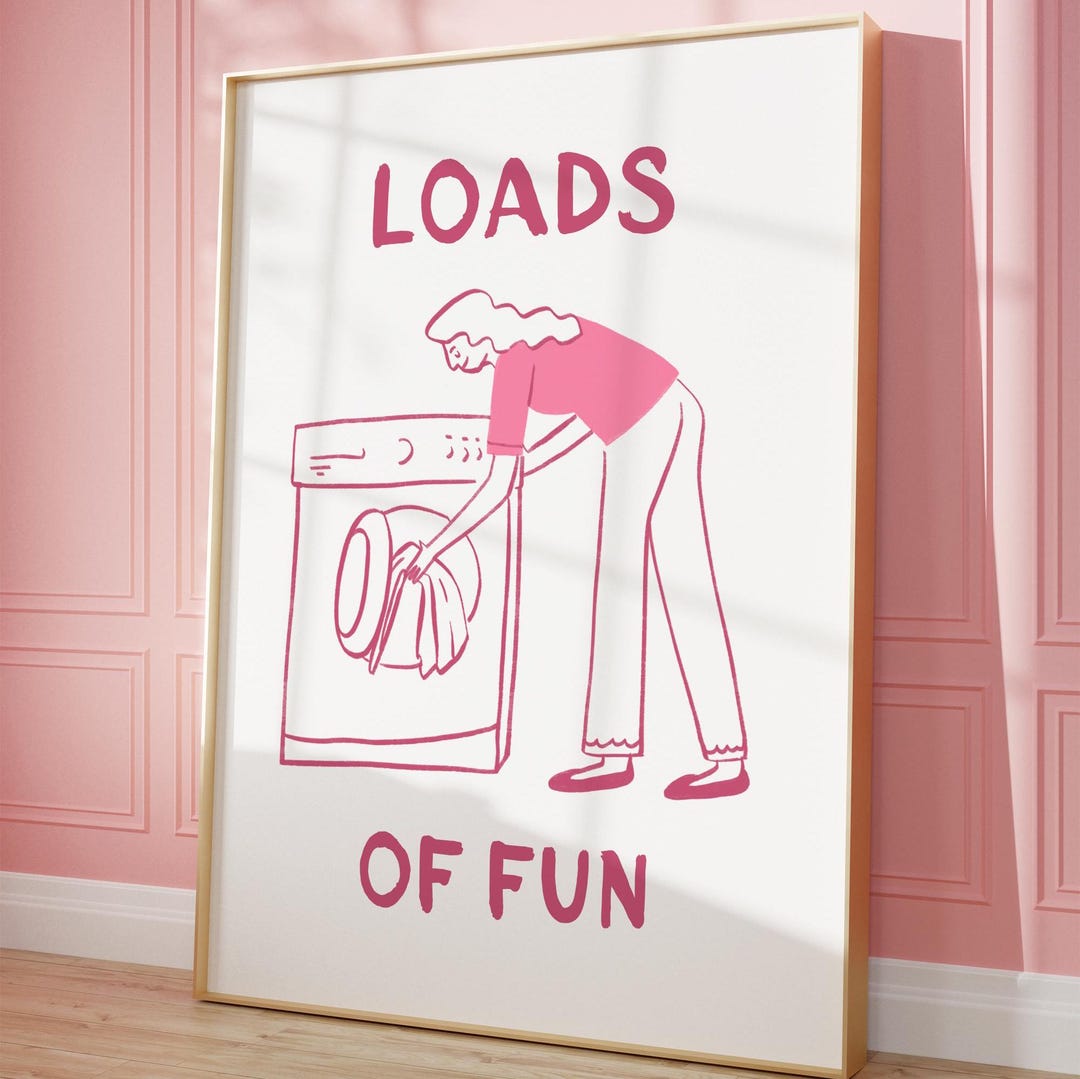 Loads of Fun Poster Funny Laundry Print Laundry Room Decor Cute Quote ...