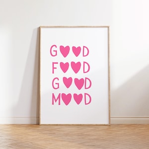 Pink Aesthetic Kitchen Decor Set of 3 Cute Kitchen Wall Art Minimalist ...