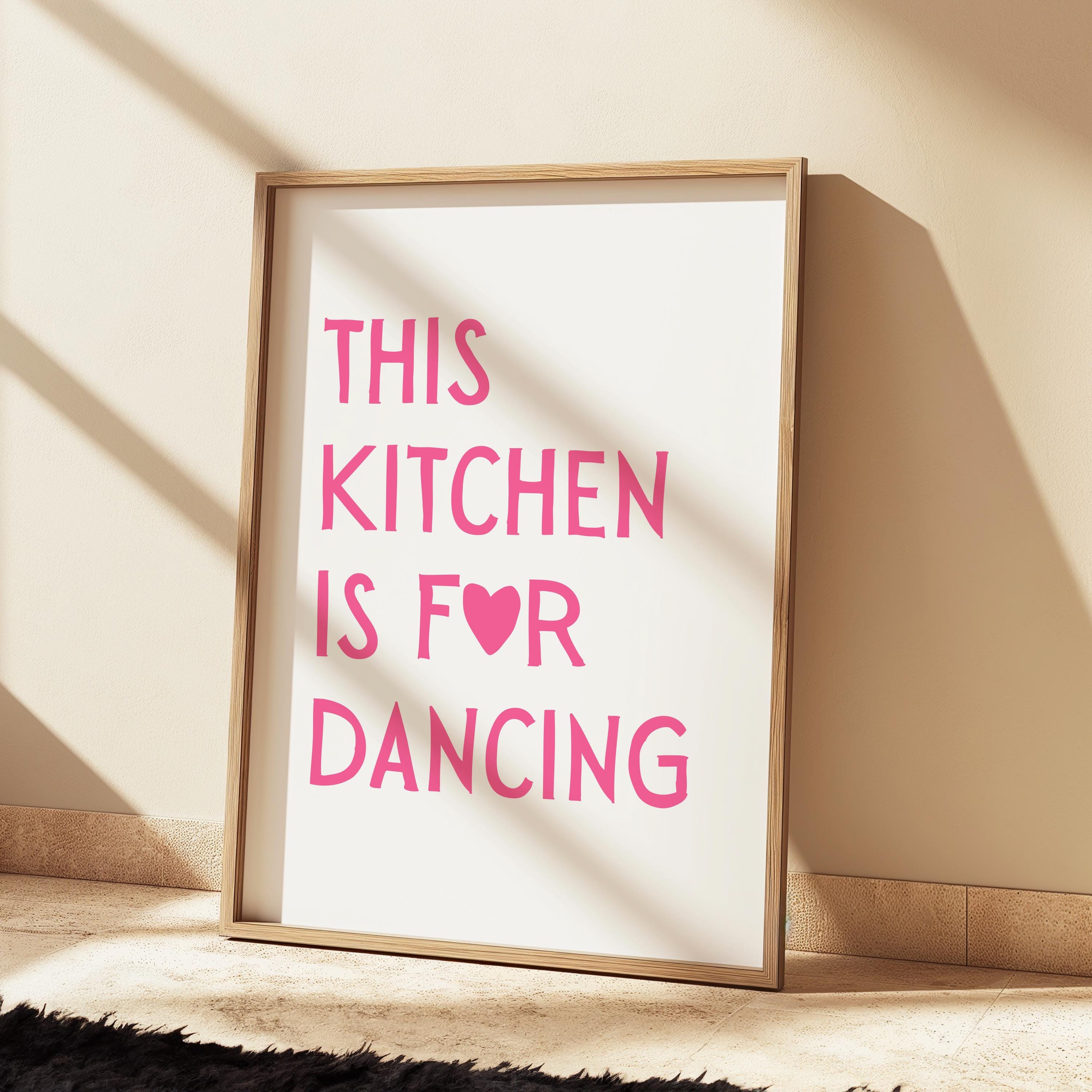 Pink Aesthetic Kitchen Decor Set of 3 Cute Kitchen Wall Art Minimalist ...