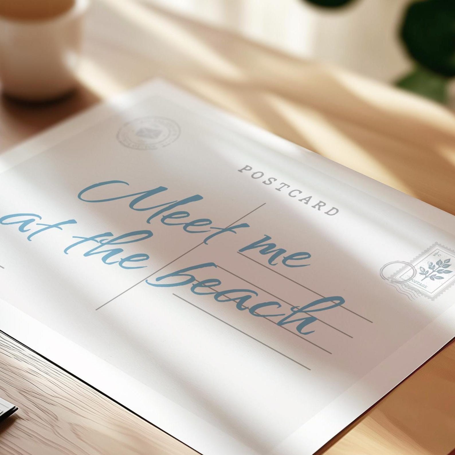 Meet Me at the Beach Print: Coastal Summer Wall Art, Postcard Print ...