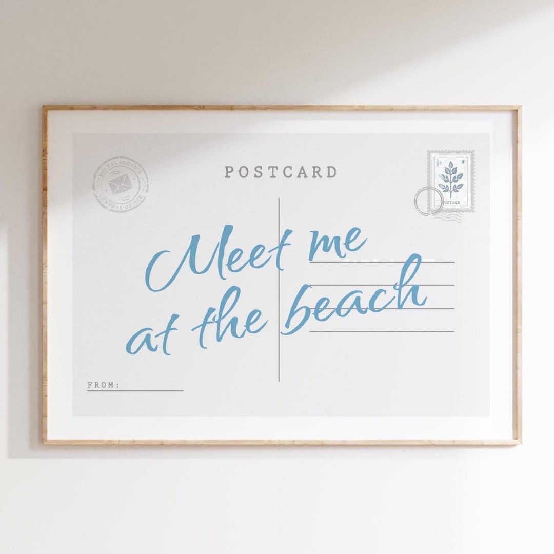 Meet Me at the Beach Print Post Card Poster Trendy Horizontal Print ...
