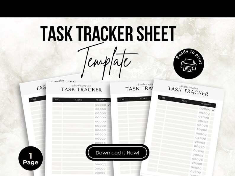 Task Tracker | Productivity Planner | Time Management Checklist - Etsy