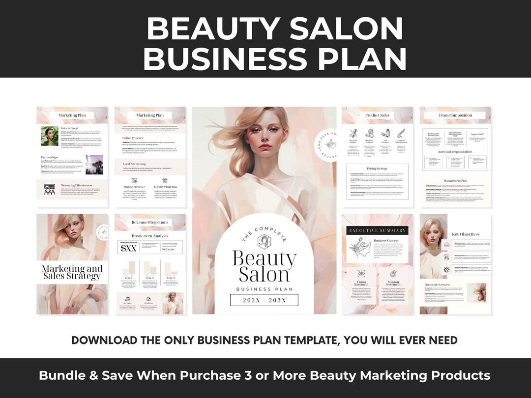 Beauty Business Plan Template | Editable Canva Business Plan for Beauty ...