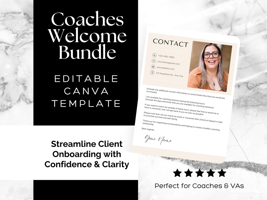 Coaching Client Welcome Letter Canva Template: Editable Onboarding Note ...