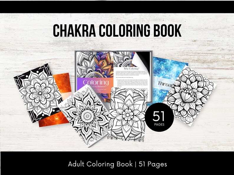 Chakra Adult Coloring Book - Etsy