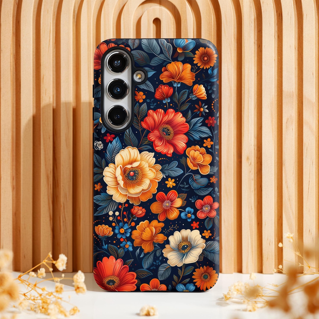 Vintage Flowers Samsung Case, Boho Floral Samsung Galaxy Cover ...