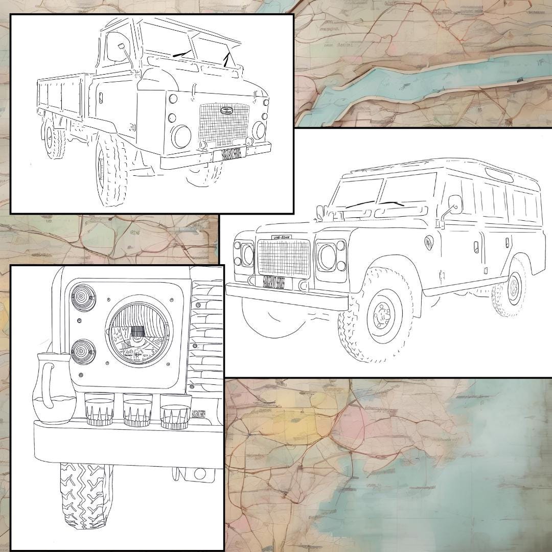 Land Rover Colouring Sheets - Etsy