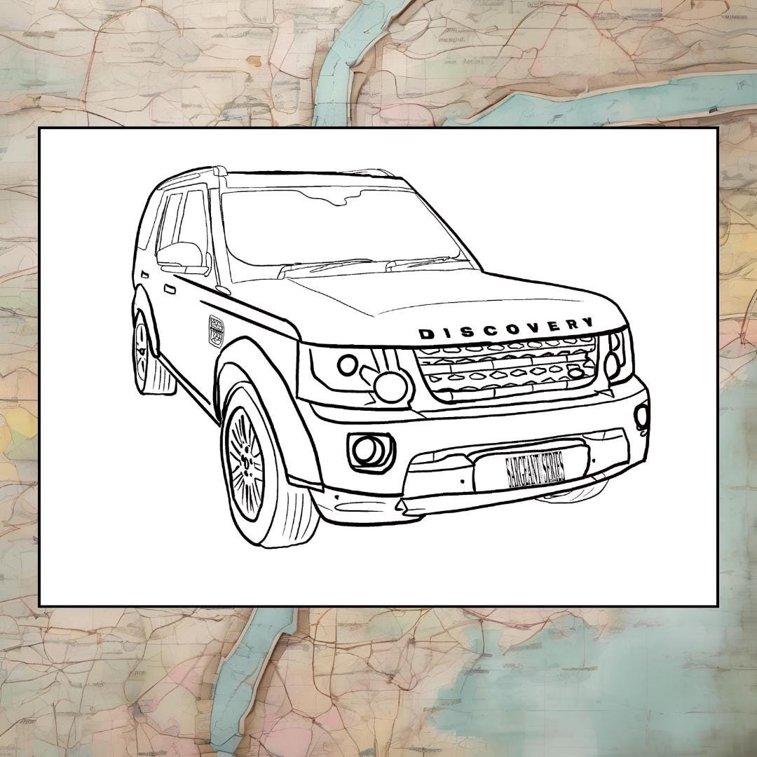 Land Rover Discovery 4 Colouring Sheet - Etsy