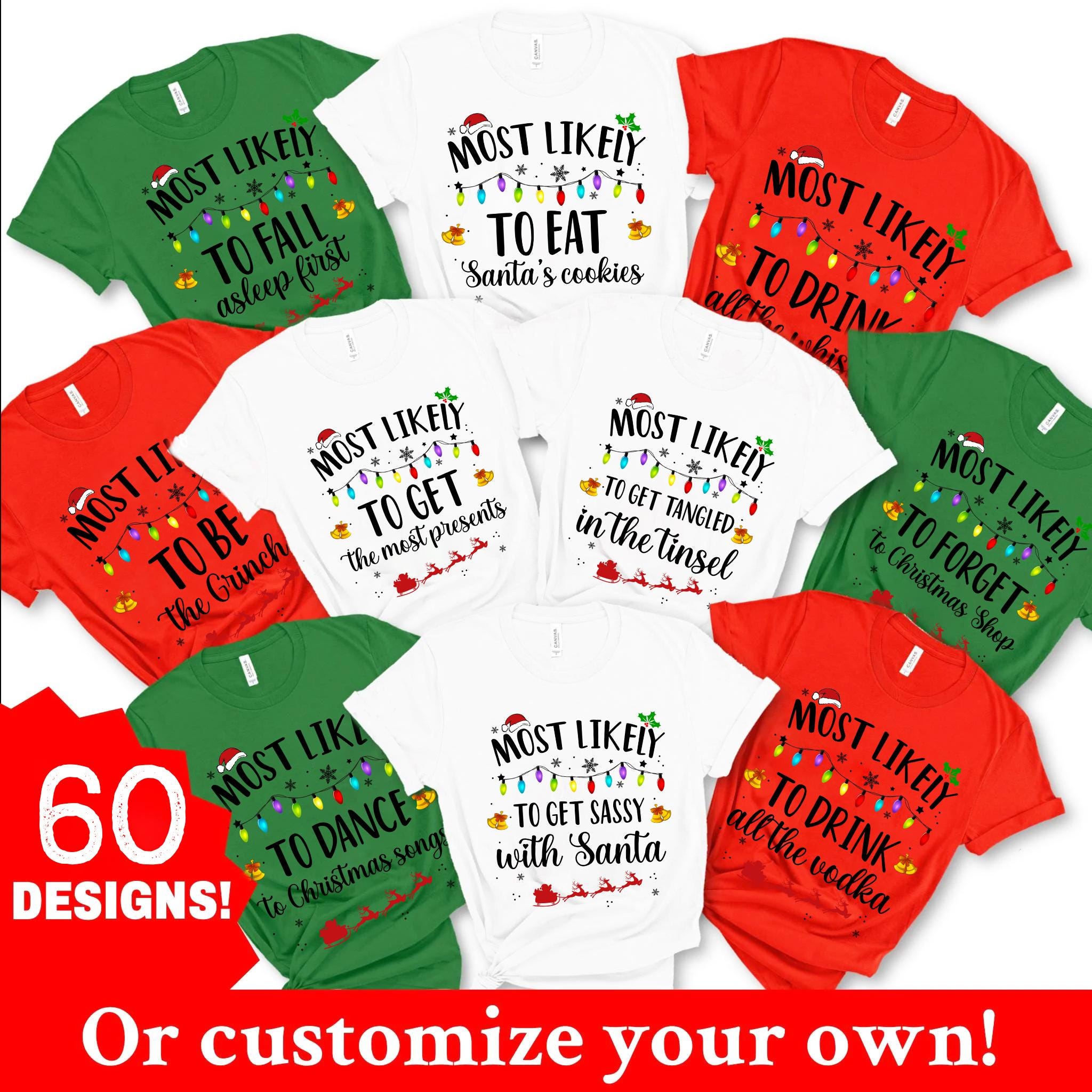 60 Quotes Most Likely to Christmas Shirts, Christmas Matching Tee ...