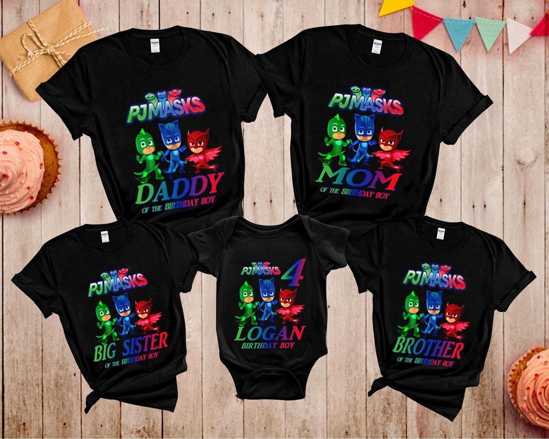 Custom PJ Masks Birthday Girl/boy Shirt, PJ Masks Birthday Family ...